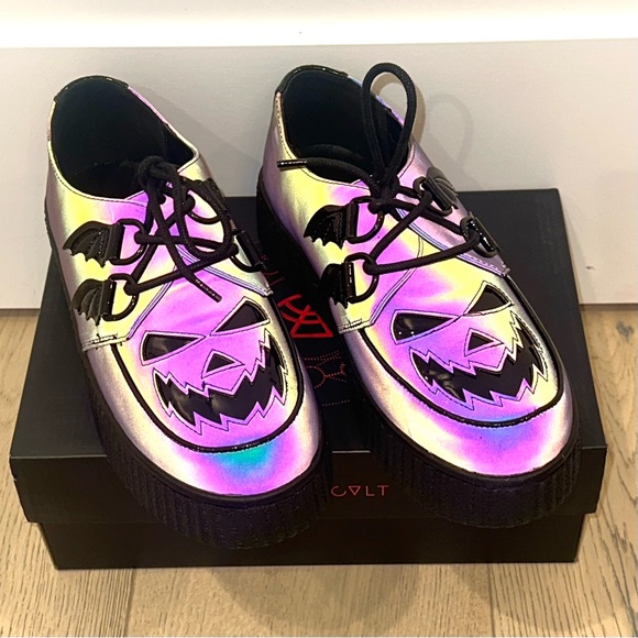 Shoes | Creeper Style Scary Jack Reflective Shoes Sz 8 | Poshmark
